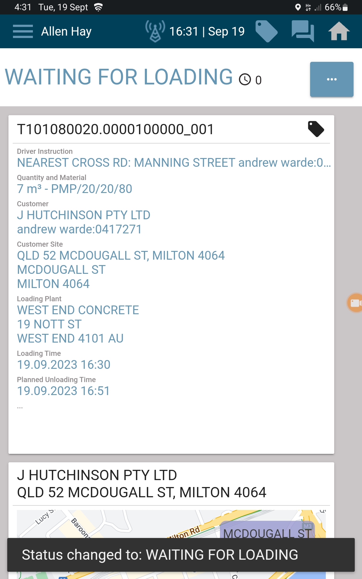 Status Cards - TrackIt Driver Learning